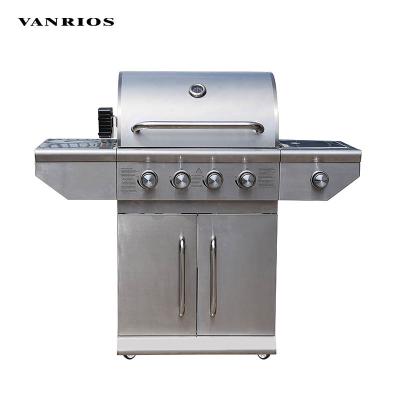 China All Stainless Steel Mobile Freestanding BBQ Grill Cabinet With Side Burner for sale
