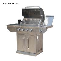 China All Stainless Steel Mobile Freestanding BBQ Grill Cabinet With Side Burner for sale