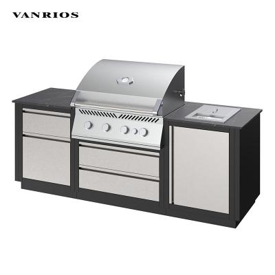 China Stainless Steel Modular Outdoor Grill Kitchen Island Flame Safety Piezo Ignition for sale
