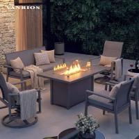China Contemporary Aluminum Outdoor Fire Pit Coffee Table for Patio & Hospitality for sale
