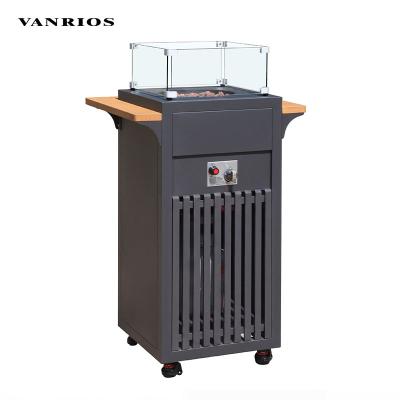China Powder-Coated Aluminum Gas Fire Table with 55,000 BTU and Stainless Steel Burner for Outdoor Patio for sale