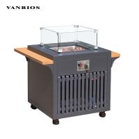 China Grey Powder-coated Aluminum Fire Pit Table with 55,000 BTU and CSA Certified Safety Valve for sale