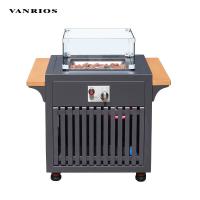 China Grey Powder-coated Aluminum Fire Pit Table with 55,000 BTU and CSA Certified Safety Valve for sale