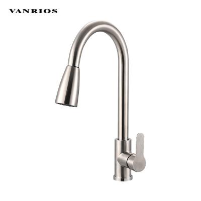 China Commercial S304 Stainless Steel Pull Out 360 Rotation Water Faucet for Outdoor Kitchen BBQ Island for sale