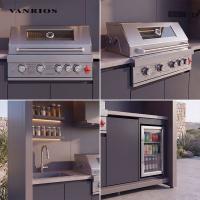 China Outdoor BBQ Pod Featuring 40 Inch TV & Double Door Refrigerator W2800 Aluminum Kitchen Station for sale
