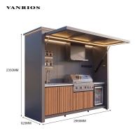 China Mini Wood Look Outdoor BBQ Pod Featuring Pulse Ignition Grill W2660 Aluminum Kitchen Station for sale