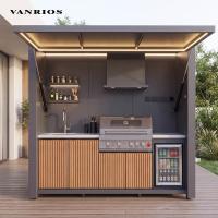 China Mini Wood Look Outdoor BBQ Pod Featuring Pulse Ignition Grill W2660 Aluminum Kitchen Station for sale
