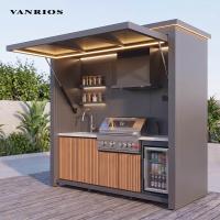 China Mini Wood Look Outdoor BBQ Pod Featuring Pulse Ignition Grill W2660 Aluminum Kitchen Station for sale