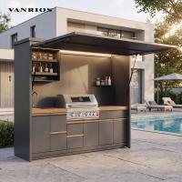 China VANRIOS Outdoor BBQ Pod Shed Swing Door shed-04-22 Reinforced Support Rod Lift Aluminum Storage Rack W2580xD790xH2350mm for sale