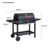 China Freestanding Charcoal Smoker Grill 25.8kg With Removable Charcoal Tray Dual Side Shelves for sale