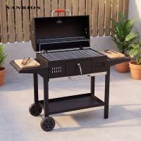 China Freestanding Charcoal Smoker Grill 25.8kg With Removable Charcoal Tray Dual Side Shelves for sale