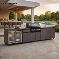 China Modular Aluminum Outdoor Kitchen Trash Bin Cabinet With Integrated Storage Module for sale
