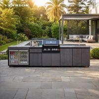 China Modular Aluminum Outdoor Kitchen Trash Bin Cabinet With Integrated Storage Module for sale