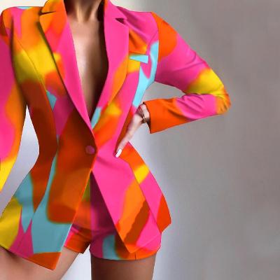 China Anti-wrinkle OEM lapel neck split back solid blazer women suit autumn hot sale white blazer set for female for sale
