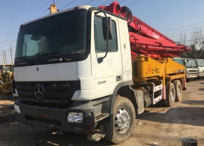 China 2012 Year Used Benz Concrete Pump 37m White And Red , 32000kg Weight for sale