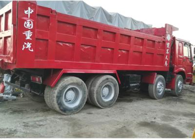 China Red Color HOWO 375 Howo Dump Truck 12 Wheeler Used One Year Warranty for sale