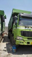 China 4x8 Drive Wheel Second Hand Dump Truck Howo Green Color Big Bucket Working Trucks for sale