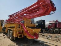 China 11.5*2.5*3.2m Used Isuzu Concrete Pump 37M Weight 26500KG Red and Yellow and White Color 37m  42m 48m 52m for sale