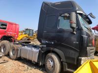 China HOWO 6X4 Used Tractor Trucks 375 Hp Black Color With Stable Performance for sale