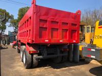China HOWO 375 Second Hand Dumper Truck RHD / LHD 10 Tires Manual Transmission Red Color for sale