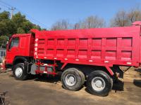 China HOWO 375 Second Hand Dumper Truck RHD / LHD 10 Tires Manual Transmission Red Color for sale