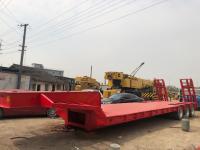 China Gooseneck Lowboy Low Bed Truck Trailer Used Flatbed Trailer 3 Axle 40T 50T for sale