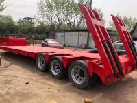 China Gooseneck Lowboy Low Bed Truck Trailer Used Flatbed Trailer 3 Axle 40T 50T for sale