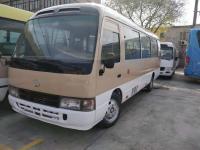China LHD Steering Drive Used Toyota Coaster Bus  brown color Leather Seat 23 - 30 Seats Bus 7.50R16 Tyre Optional Color for sale