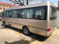 China Sightseeing Second Hand Toyota Coaster Bus Golden Color Hotselling  Toyota Mini Bus  Cozy Leather Seats for sale