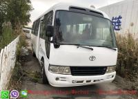 China Used TOYOTA coaster bus TOYOTA 1HZ diesel engine 30 leather seats school bus coach bus travel bus for sale