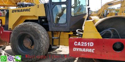 China 10Ton Weight  Yellow and Red Color  Sing Drum  Road Roller Used Construction Machinery CA251D Vibrator Compactor for sale