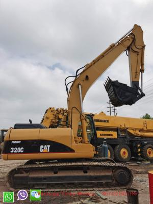 China 0.8M3 Bucket Crawler Excavator  Yellow  Color  Digger CAT 320c Excavator ,  Second Hand Construction Machinery for sale