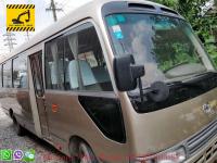 China Manual LHD Drive Position  Used Toyota  Golden Coaster Bus Cozy Seat 1HZ Engine 23-30Passengers for sale