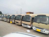 China Used Toyota Coaster Bus Brown Color Popular  Cheap Sale Gas/Petrol/Diesel Engine 30 Seater LHD Steering Position for sale