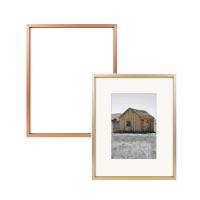 China Square Corner Rectangular Gold Aluminium Mirror Frames Profile For Bathrooms for sale
