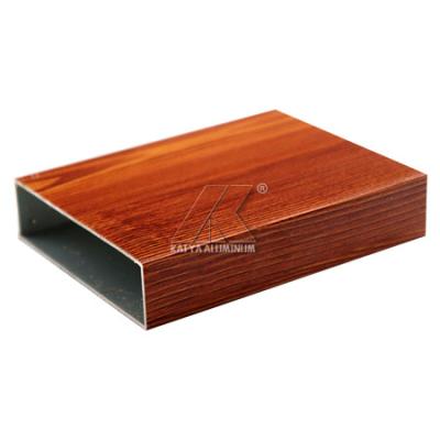 China Bright Wood Grain Aluminium Tube Profiles Rectangular 6000 Series T5 Temper for sale