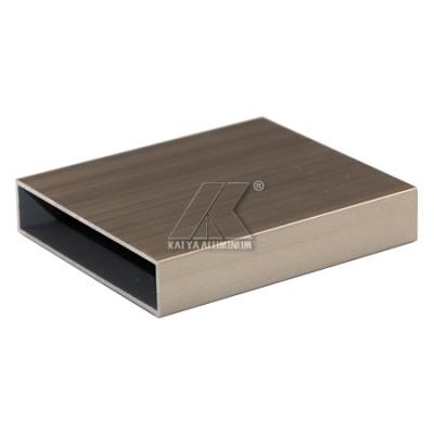 China 1.3mm Bright 3D Wood Grain Aluminium Square Alloy AluminumTube Extrusion Profile for sale