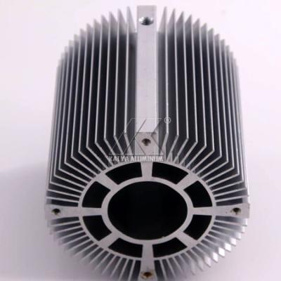China Steel Gray Heat Sink Aluminum Profiles Deep CNC Round Style 6063 Series for sale