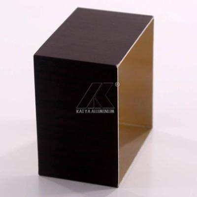 China Wood Grain Extrusion Aluminium Tube Profiles Deep Color T3-T8 For Windows for sale