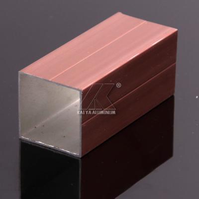 China Light Wood Grain Aluminium Tube Profiles Middle Size Square Alloy T3-T8 for sale
