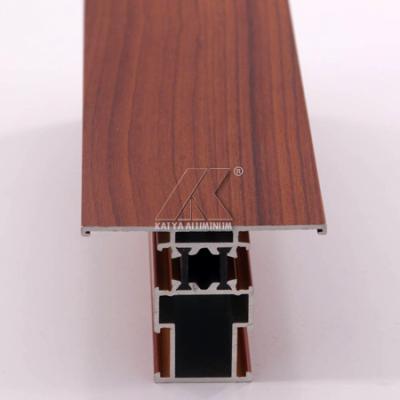 China 6063 Aluminum Door Profile T5 Wooden Grain Multiple Surface Treatments for sale