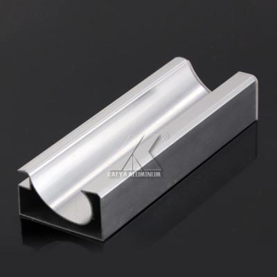 China Aluminum Silver Anodized Handle with Plastic Caps Kitchen Material OEM Profile for sale