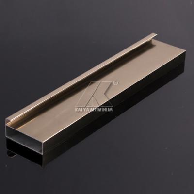 China Gold Anodized Aluminium Profile Kitchen , Aluminum Wardrobe Frame Impact Resistance for sale