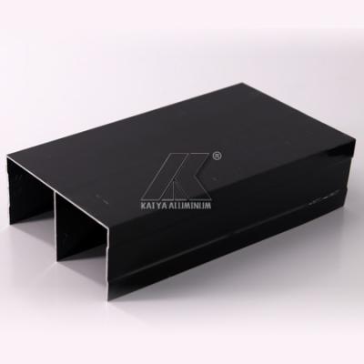 China Black Aluminum Alloy Extrusion 6063 OEM Cabinet , Wardrobr RoHS Material for sale