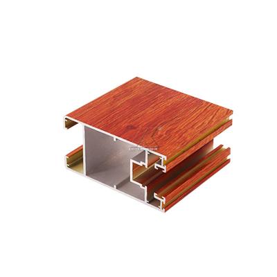 China Wood Grain Modern House Aluminum Sliding Window Office Sliding Glass Window for sale