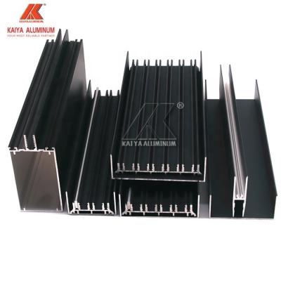 China Alloy Sliding Door Profile Aluminium Window Extrusions Black Powder Coating for sale