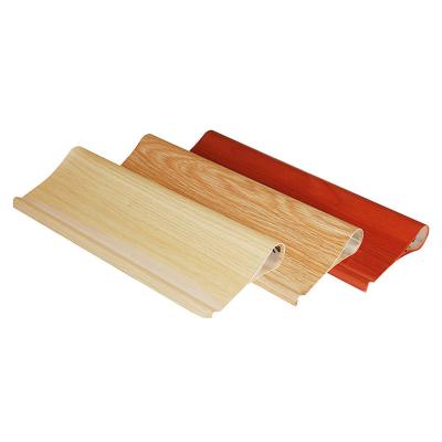 China Aluminium Alloy Suspended Ceiling Profiles Droplet Shaped Wood Grain Stretch for sale
