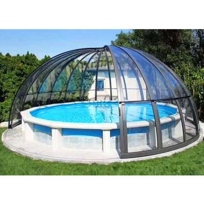 China 5m Round Large Aluminum Profiles Frame Clear PC Board For Pool Dome Tent for sale