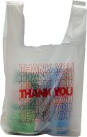 China Ldpe hdpe clear  thank you t shirt plastic shopping grocery take-out poly bags with logo printing for sale