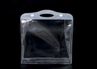 China high quality clear PVC makeup die cut tote  handled  cosmetic travel bag with snap for sale